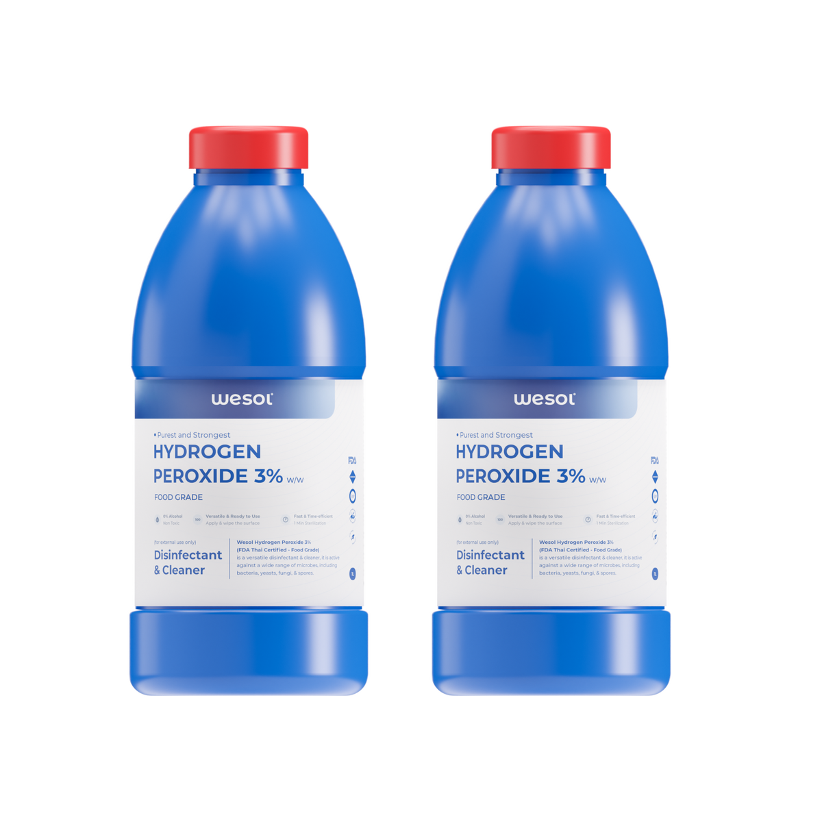Wesol Hydrogen Peroxide 3% Food Grade Multi-Use Disinfectant |Kills 99 ...