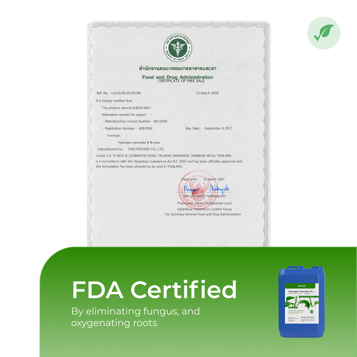 Hydrogen Peroxide 7% for Plants | Wesol