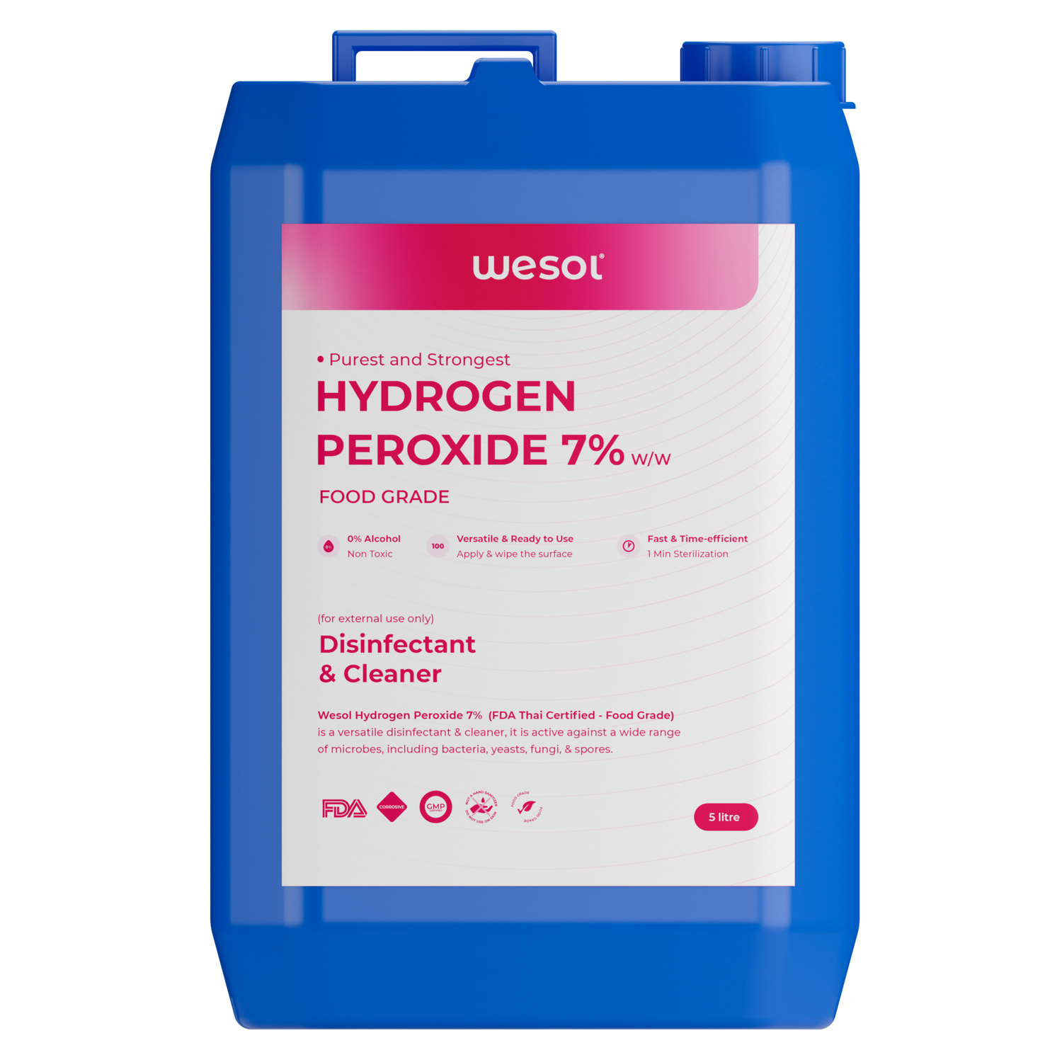 Wesol Hydrogen Peroxide 7.6% w/w (Food Grade) Floor Cleaner Solution ...