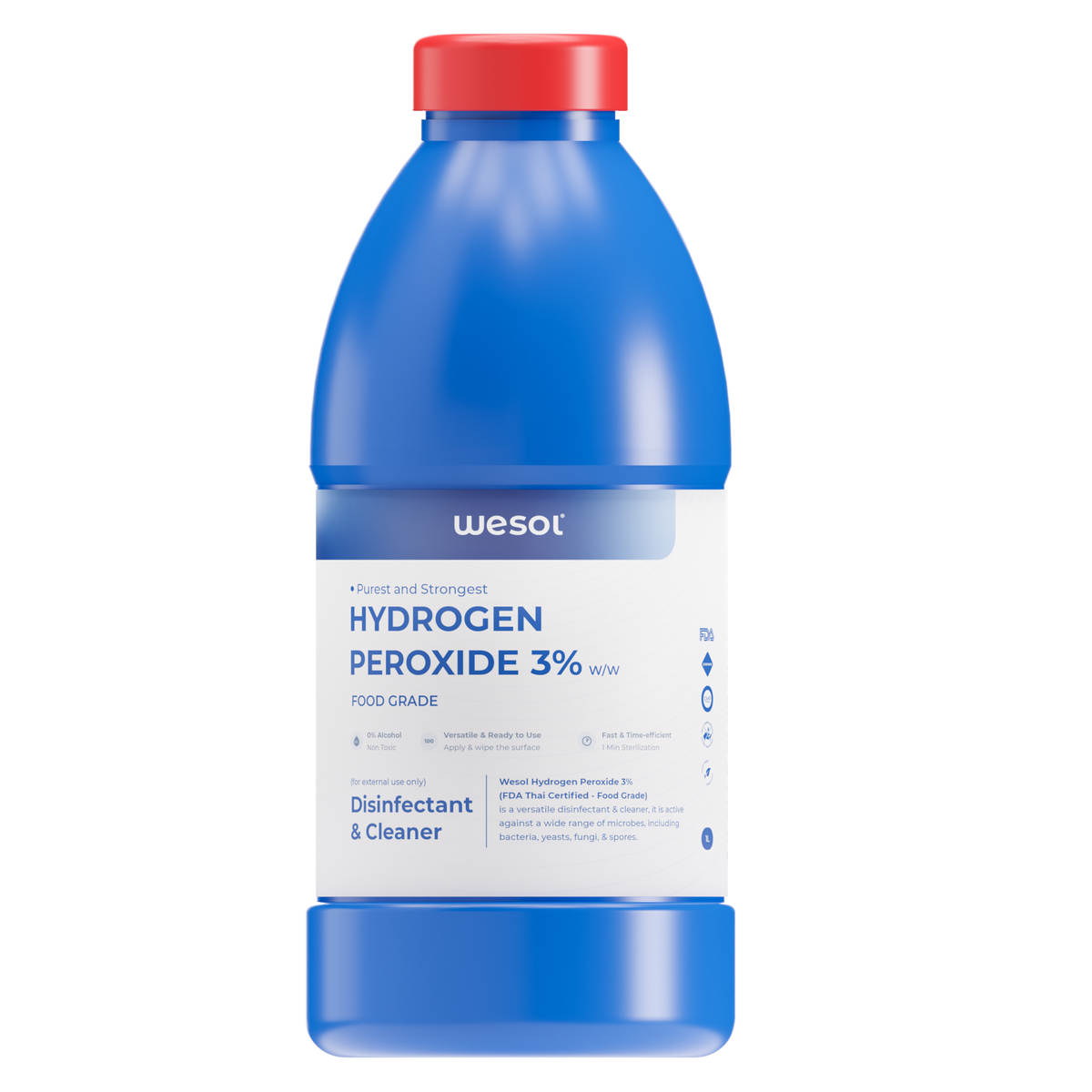 Wesol Hydrogen Peroxide 3% Food Grade | Multi-Use Disinfectant | Kills ...