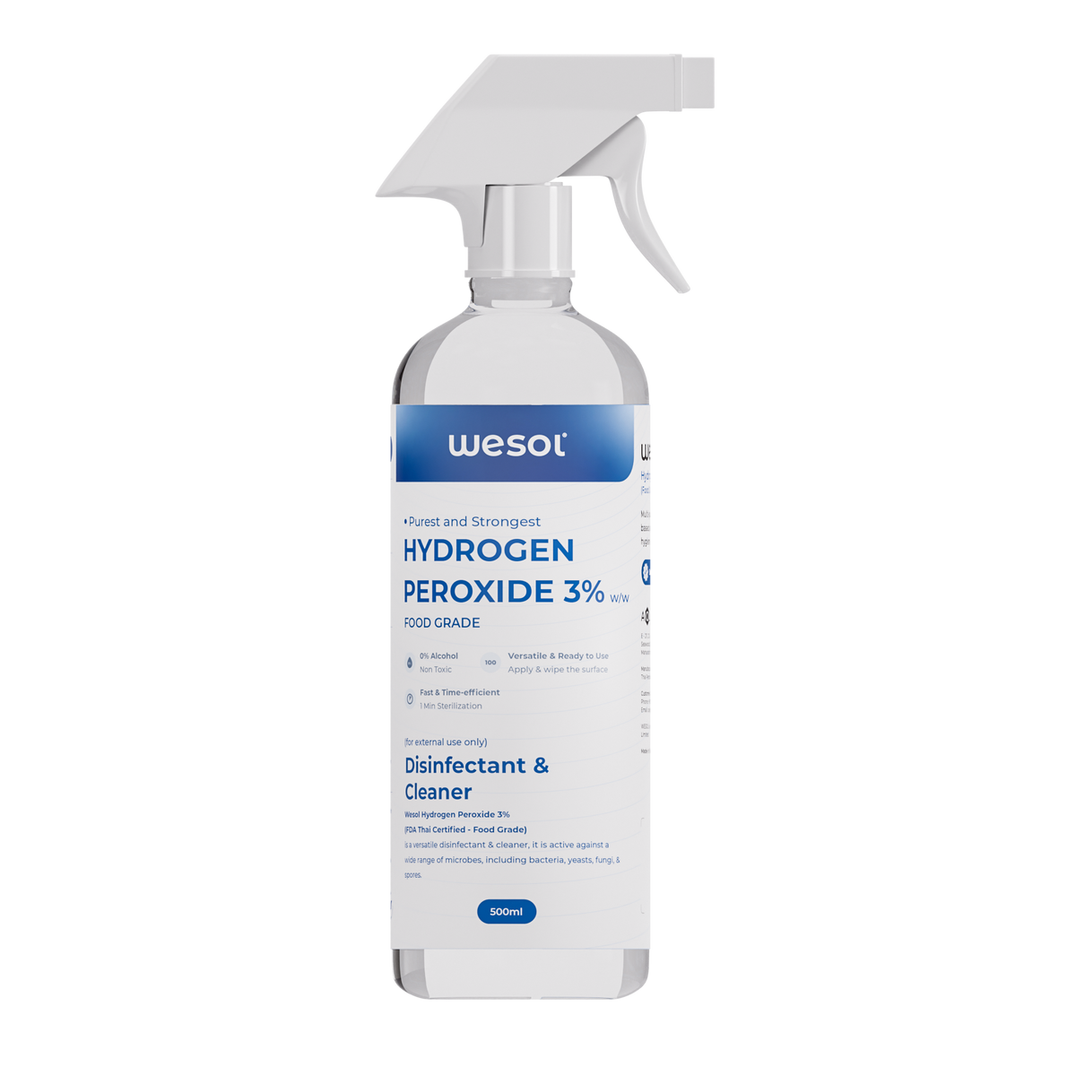 Wesol Hydrogen Peroxide 3% Food Grade | Multi-Use Disinfectant | Kills ...