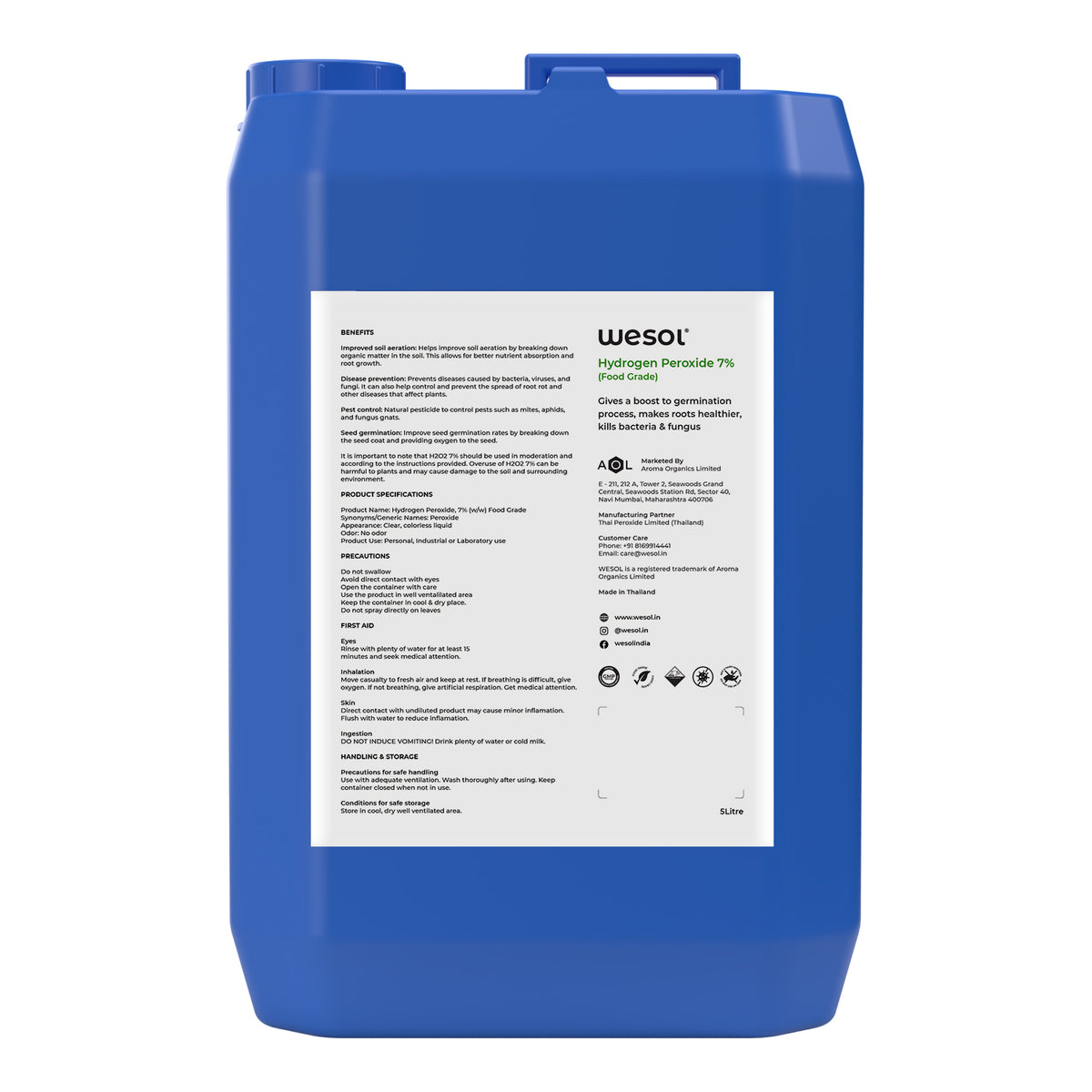 Hydrogen Peroxide 7% for Plants | Wesol