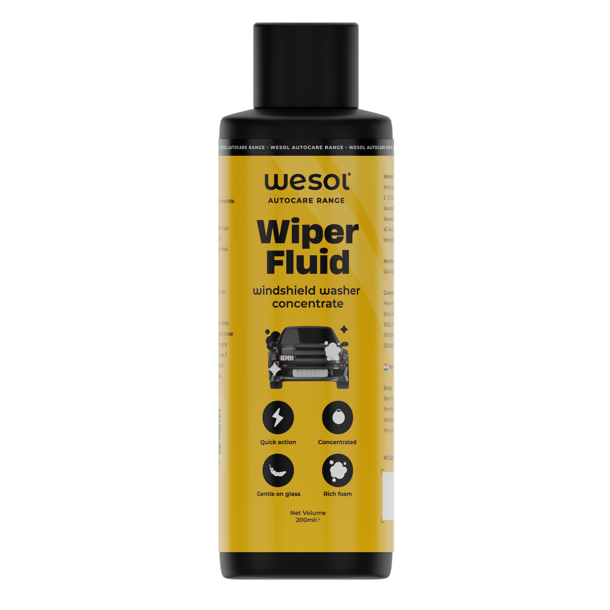 Wesol Car Wiper Liquid Windshield Washer Concentrate 200ml Quick Actio ...